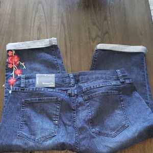 d. jeans | Pants & Jumpsuits | New D Jeans Floral Embroidered Denim ...